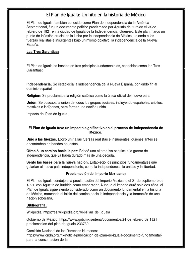 El Plan de Iguala | PDF | México | America latina