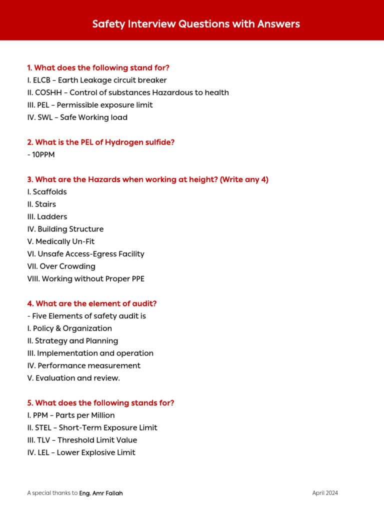 Safety Interview Questions With Answers | PDF | Fires | Hyperthermia