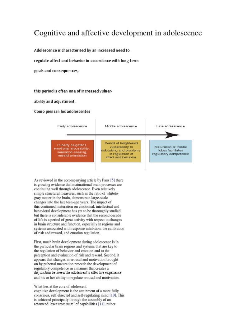 Cognitive and Affective Development in Adolescence | PDF | Prefrontal ...