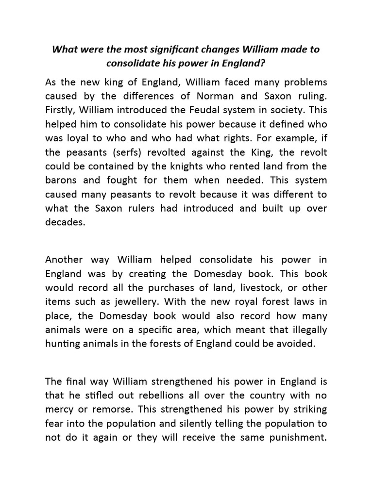 William's Power Consolidation in England | PDF | Travel