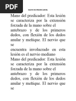 Síndrome de la Mano del Predicador | PDF | Mano | Anatomía humana