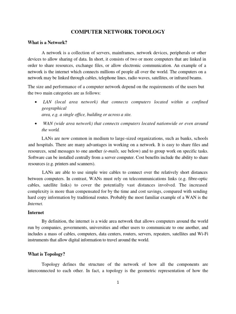 Computer Topology | PDF | Network Topology | Computer Network