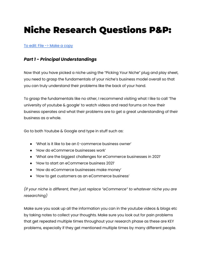 Niche Research Guide for Businesses | PDF | E Commerce | Solar Power