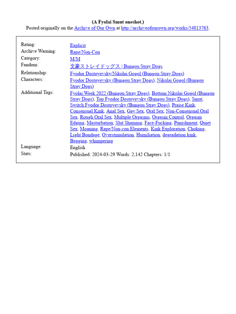 A Fyolai Smut Oneshot | PDF
