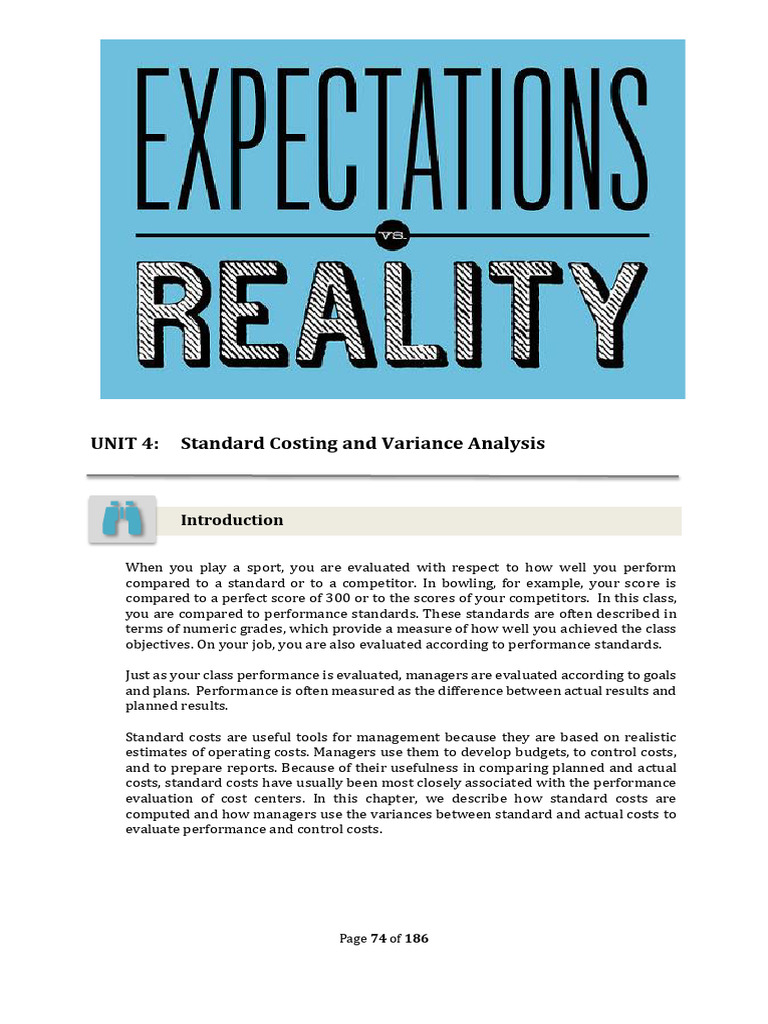 UNIT-4-Standard-Costing-and-Variance-Analysis | PDF | Labour Economics ...