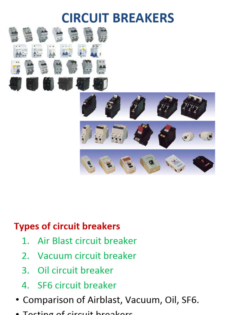 Circuit Breakers Types With Details | PDF | Electric Arc | Electrical ...