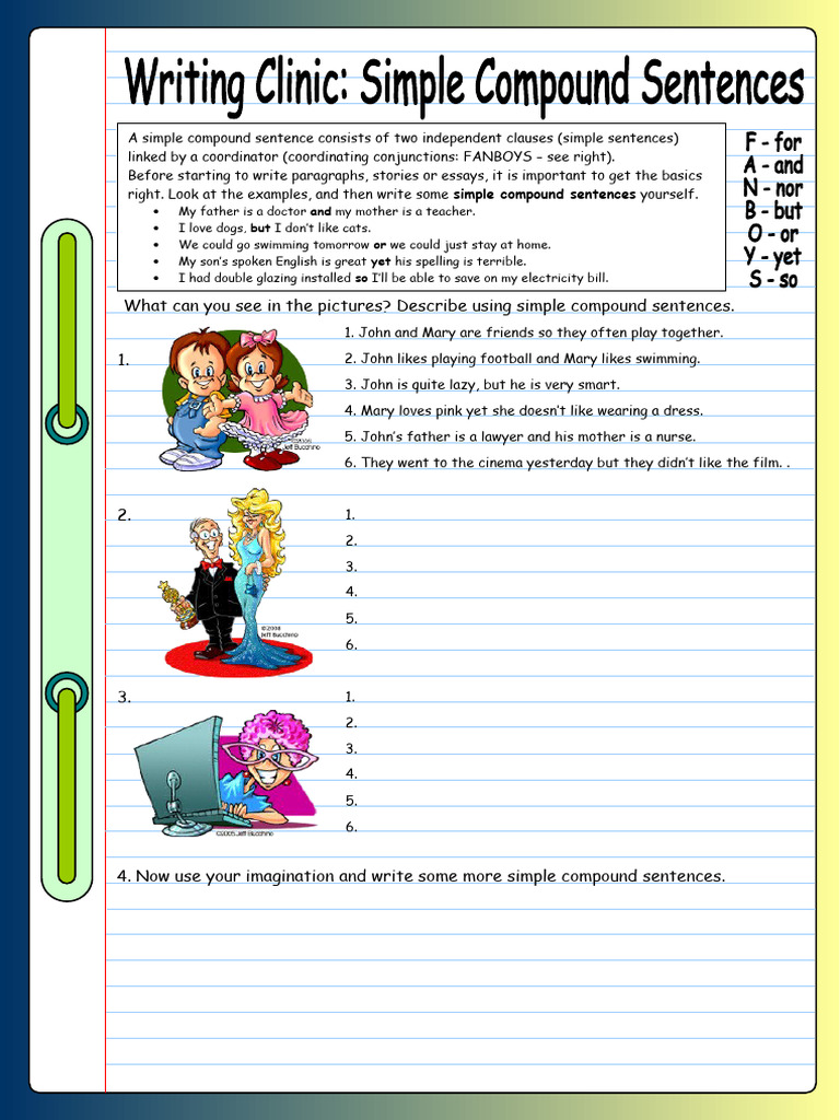 writing-clinic-simple-compound-sentences-fun-activities-games_4988 | PDF
