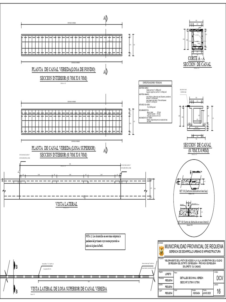 16 - DETALLE DE CANAL VEREDA Y DRENAJES-Model | PDF