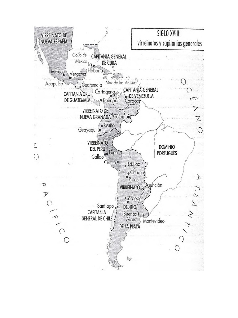 Mapa América Colonial Dominación Española 1800 | PDF