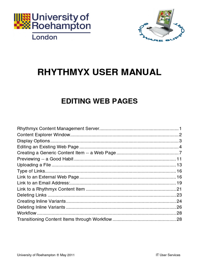 Rhythmyx User Manual Editing Web Pages | PDF | Hyperlink | World Wide Web