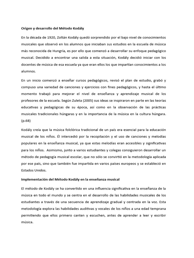 Origen y Desarrollo Del Método Kodály II | PDF | Ritmo | Escala (música) Origen y Desarrollo Del Método Kodály II | PDF | Ritmo | Escala (música)