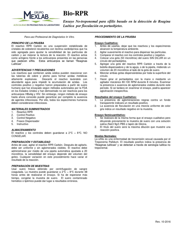 Bio RPR | PDF | Especialidades Medicas | Medicina CLINICA