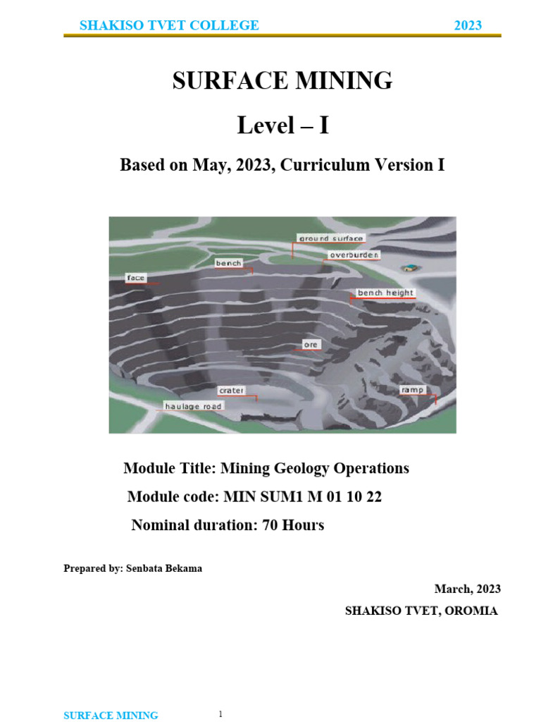 Mining Geology Operation | PDF | Rock (Geology) | Fault (Geology)