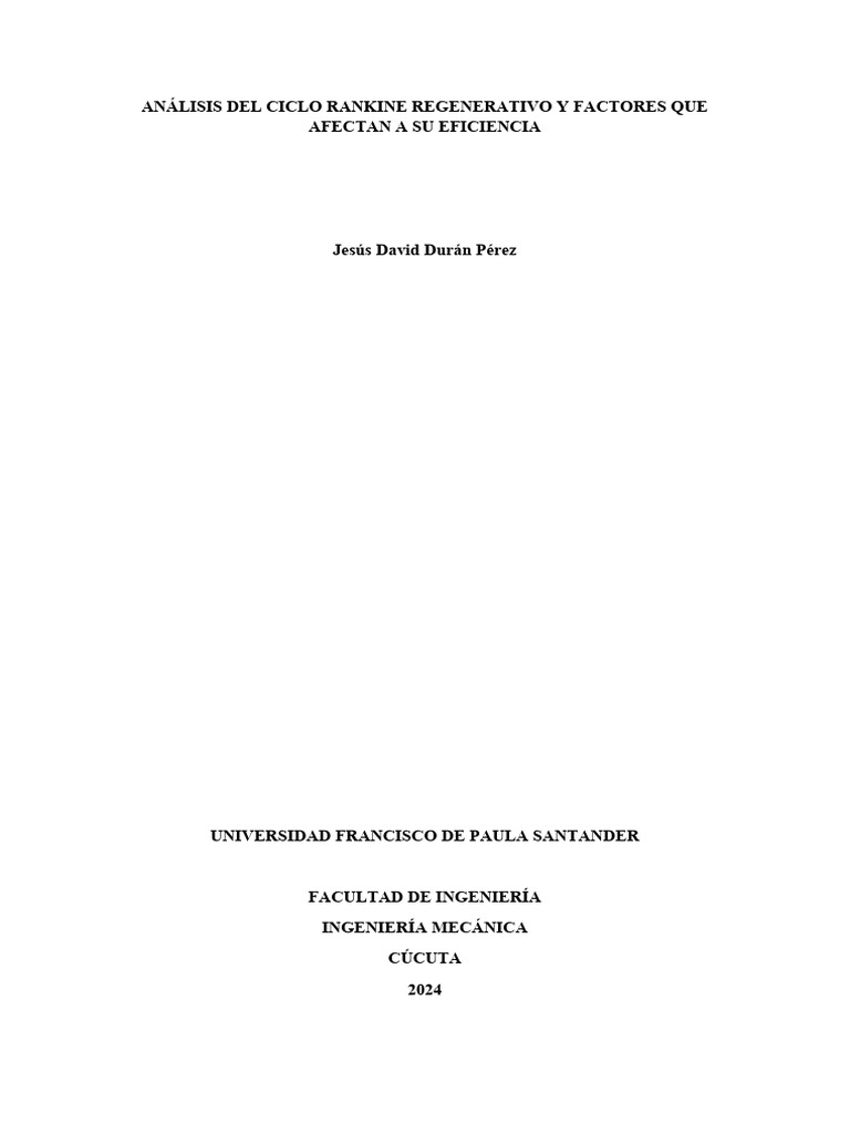 Análisis Del Ciclo Rankine y Factores Que Afectan A Su Efici | PDF ...