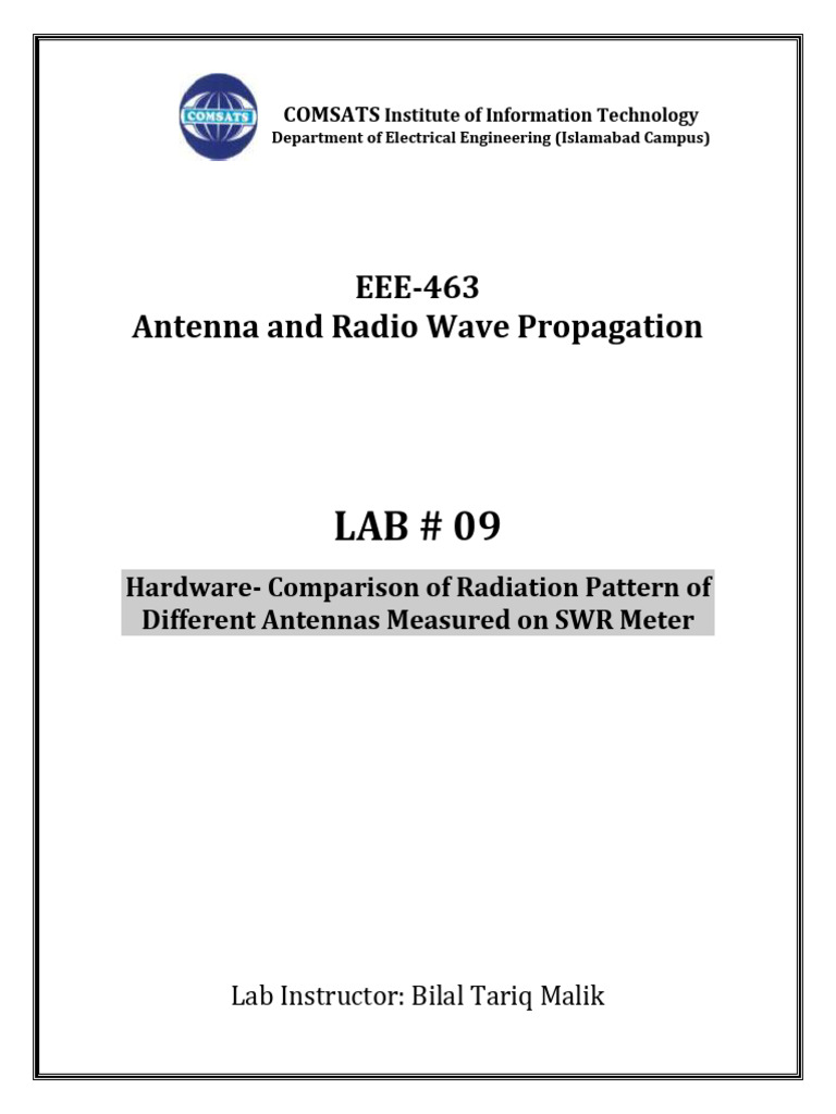 Antenna Lab#10 | PDF | Antenna (Radio) | Electronic Engineering