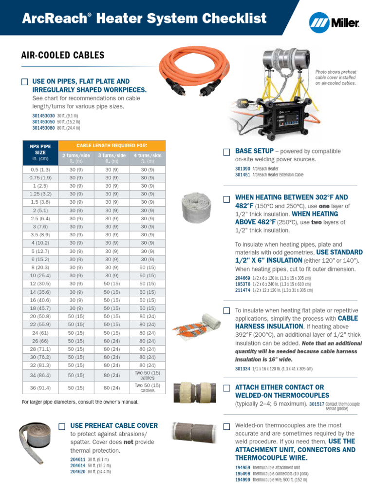ArcReach Heater System Checklist | PDF | Thermocouple | Pipe (Fluid ...