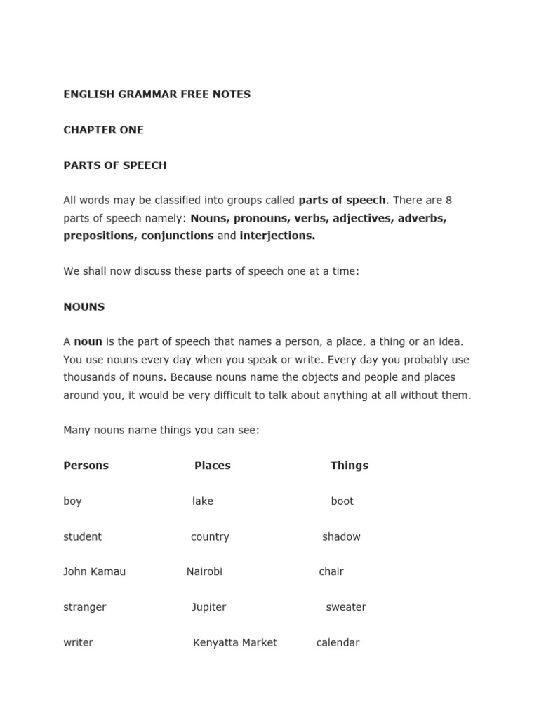 English Grammar Free Notes | PDF | Grammatical Gender | Pronoun