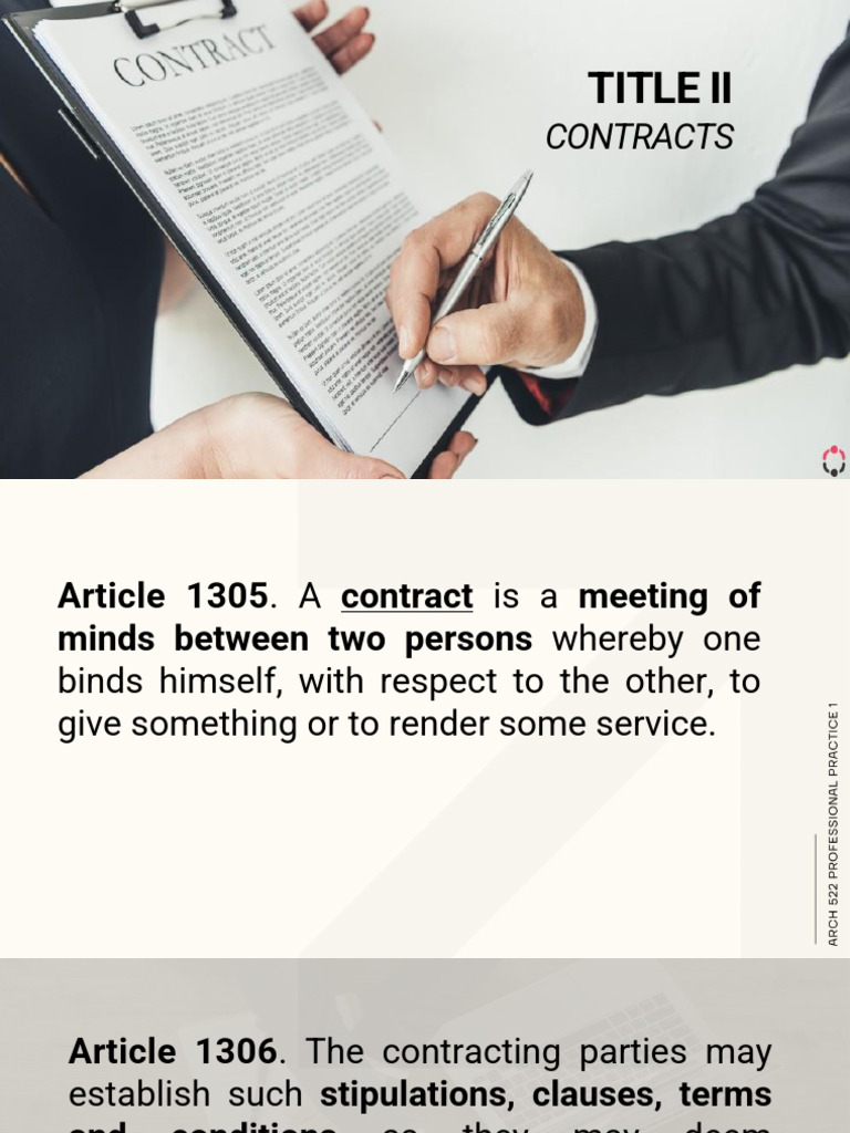 Civil Code Provisions Pertinent To Practice of Architecture - Part Ii | PDF | Consent | Legal Ethics