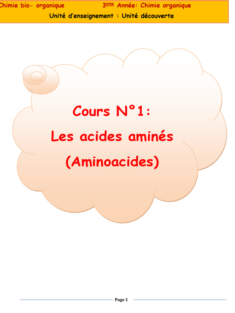 Acides Aminés en Chimie Bioorganique | PDF | Acide aminé | Ester