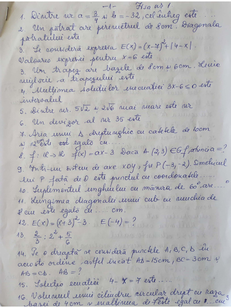 Fisa NR 1 - Ex de Baza | PDF