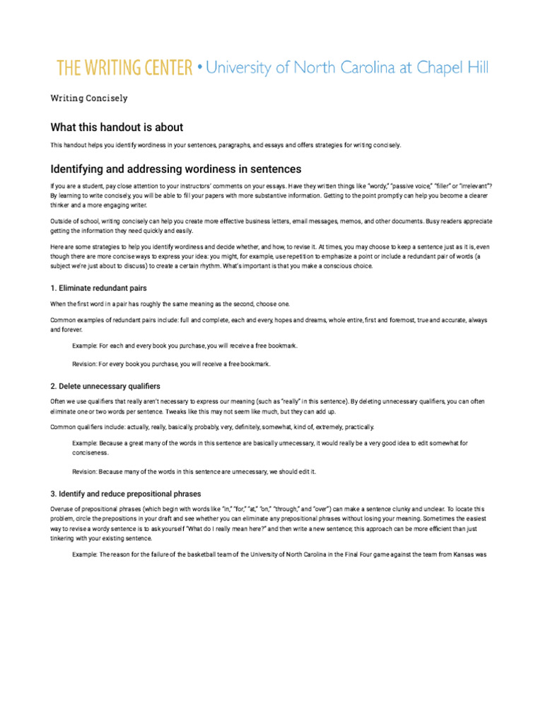 Strategies for Concise Writing | PDF | Verb | Essays
