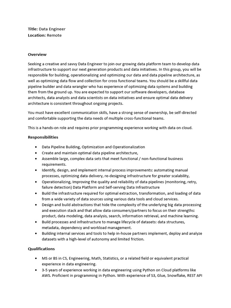 Data Engineerto Pdf Data Cloud Computing