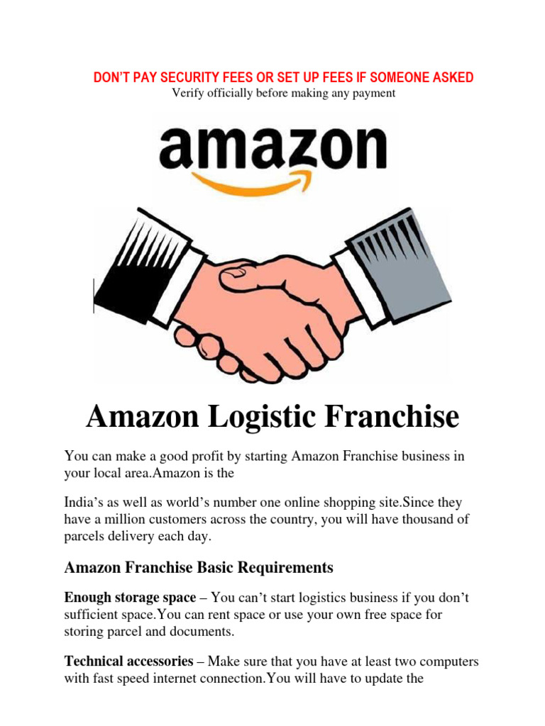 Amazon Logistic Franchise Application Guide | PDF | Courier | Logistics