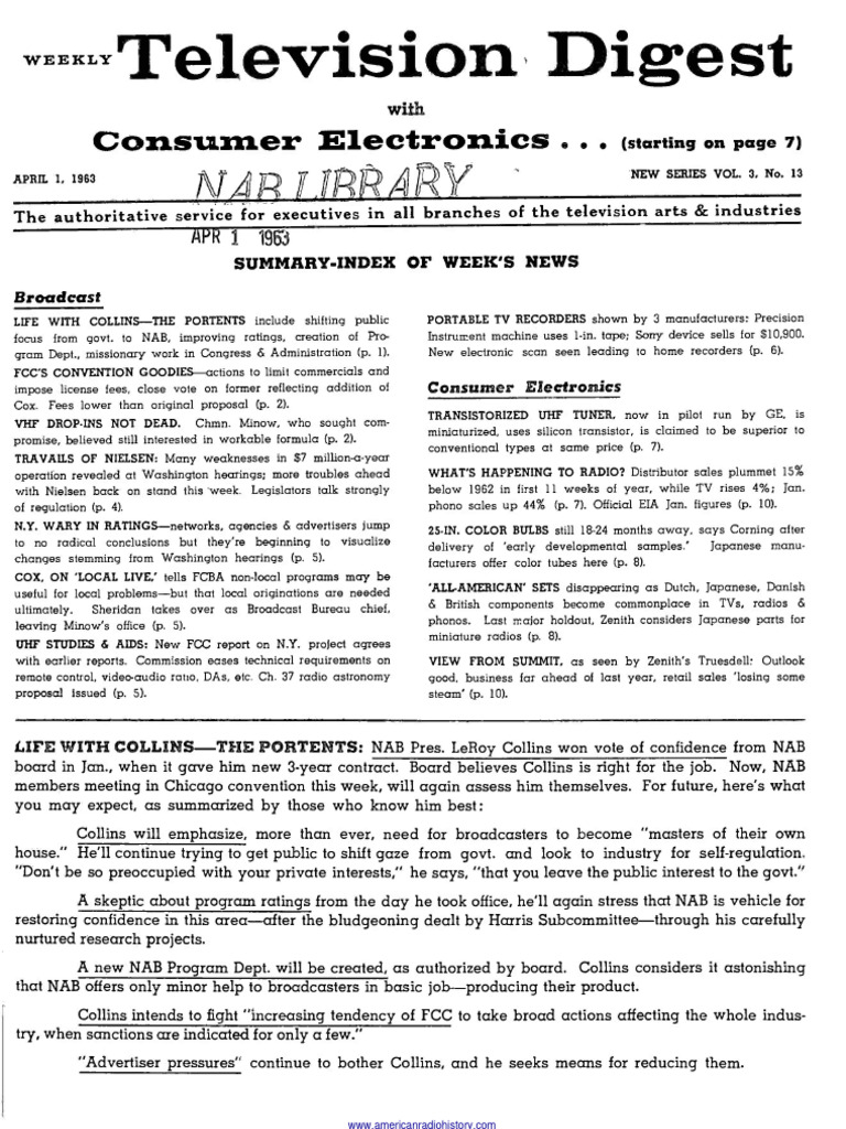 Television Digest 1963 04 | PDF | Federal Communications Commission ...