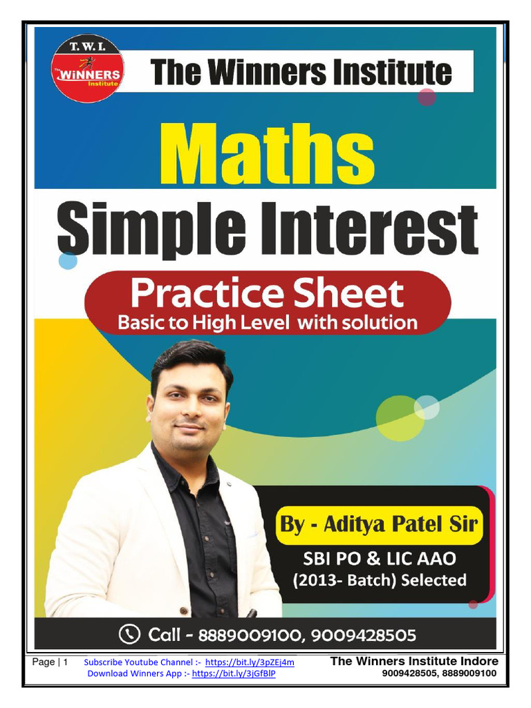 Simple Interest Practice Sheet | PDF | Money | Renting