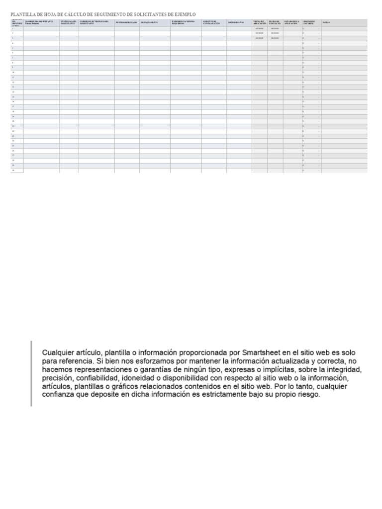 IC Sample Applicant Tracking Spreadsheet 27049 ES | PDF | Informática