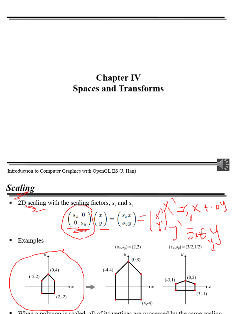 Spaces and Transforms | PDF | 2 D Computer Graphics | Matrix (Mathematics)