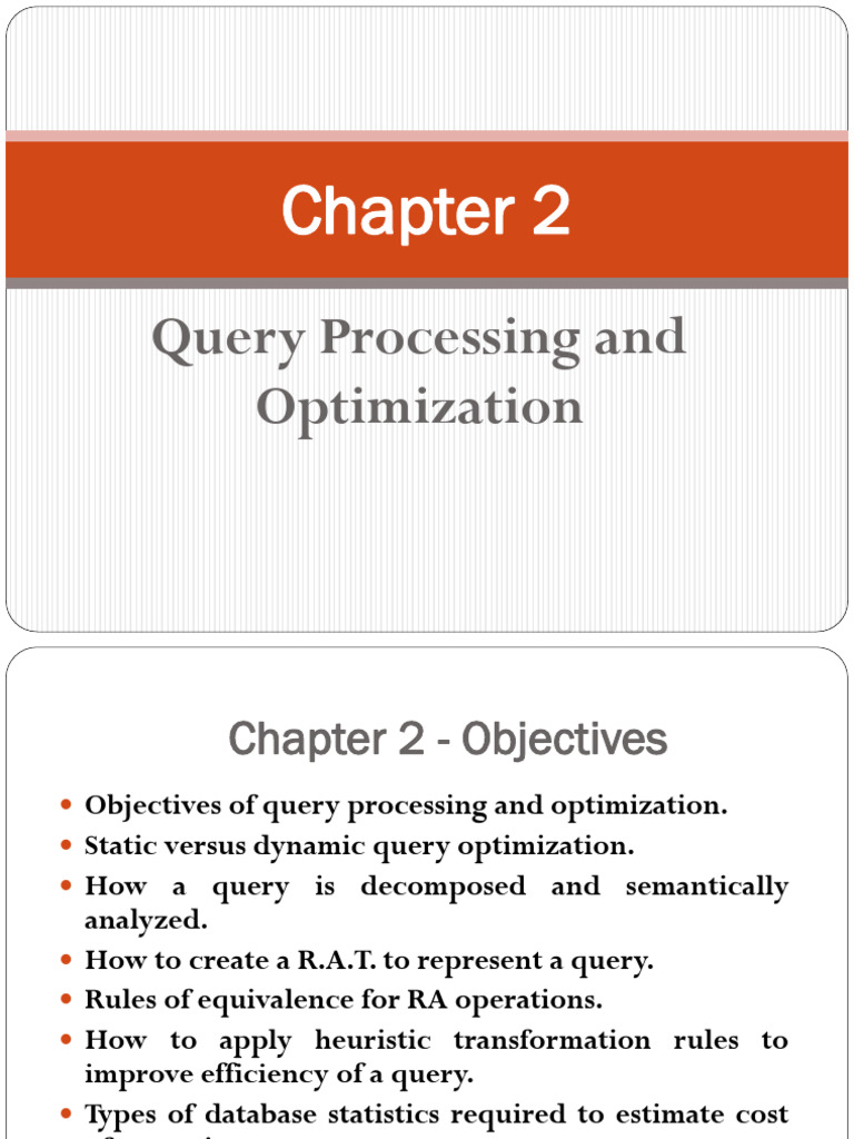 Chapter 2 Query Processing and Optimization | Download Free PDF | Databases | Program Optimization
