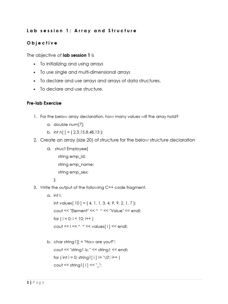 DSA Lab Session 1 | PDF | Computer Programming | Software Engineering DSA Lab Session 1 | PDF | Computer Programming | Software Engineering