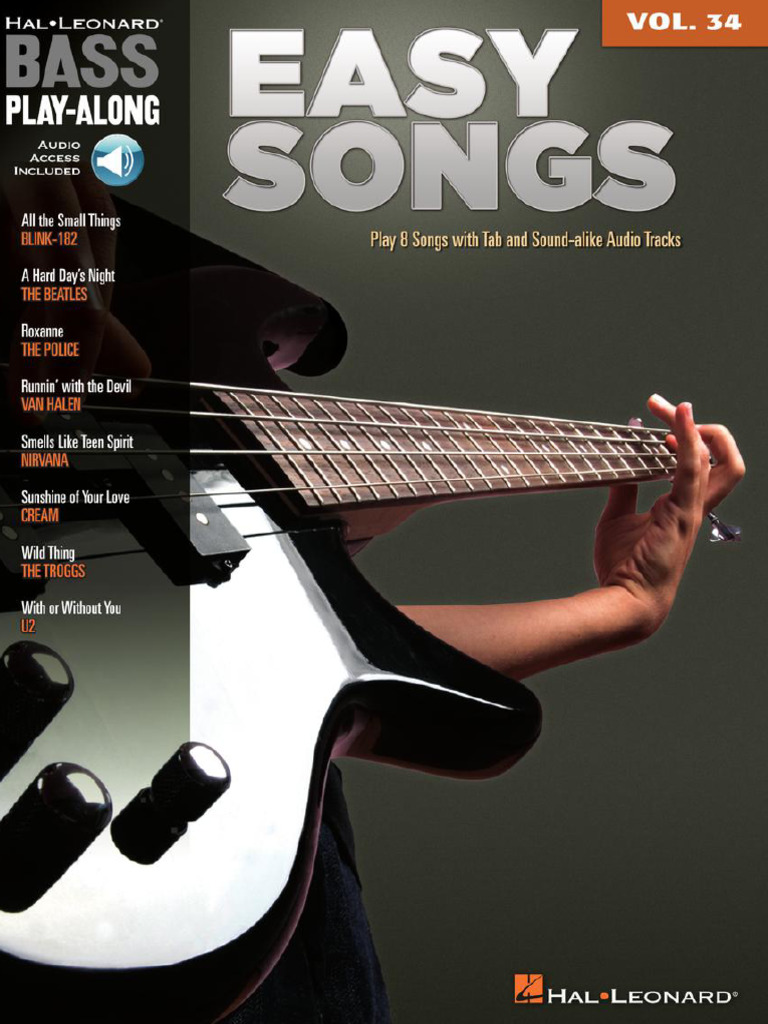 Bass Play-Along Vol 34 - Easy Songs | PDF | British Rock Songs | Rock Songs