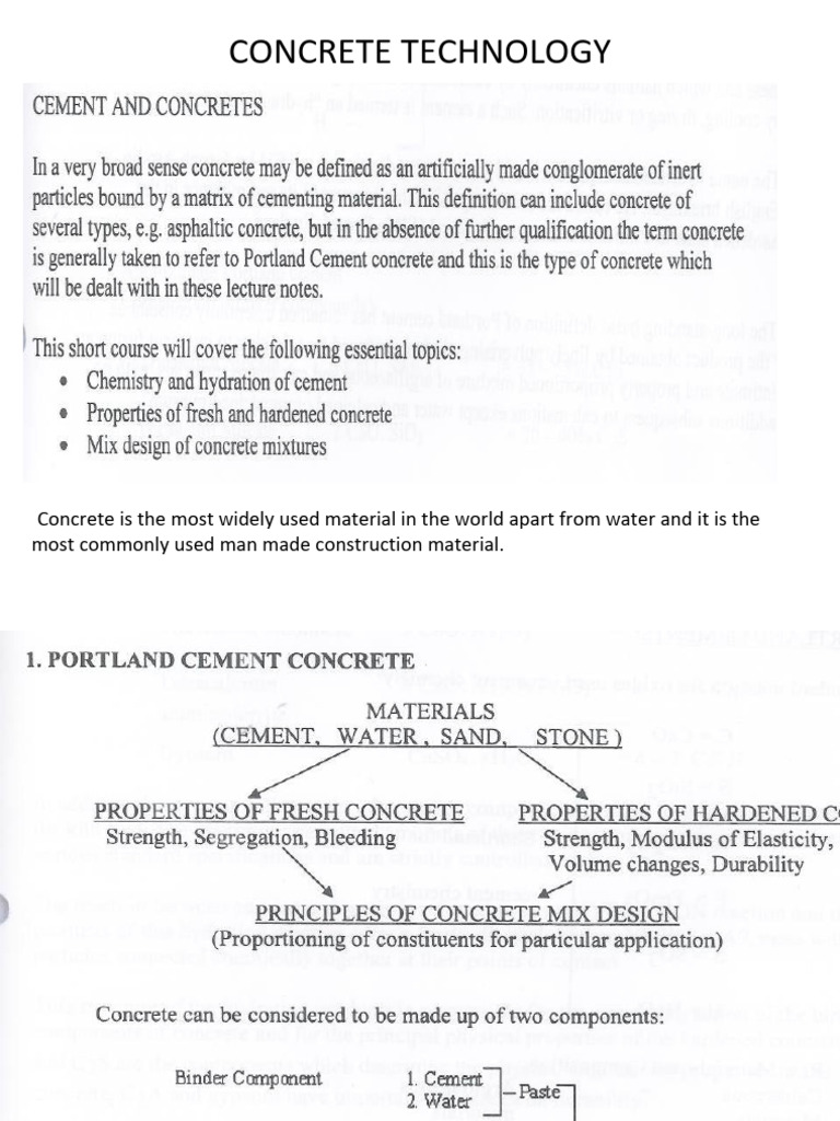 Concrete Technology | PDF | Concrete | Cement