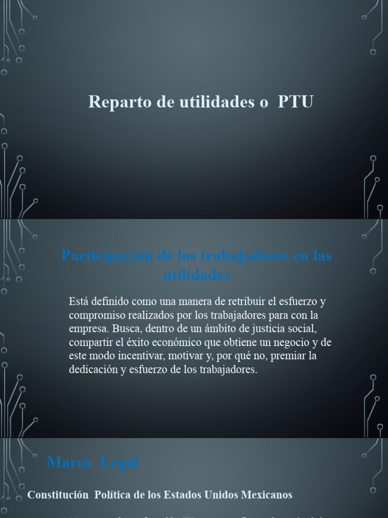 Reparto de Utilidades o PTU | PDF | Impuesto sobre la renta | Salario