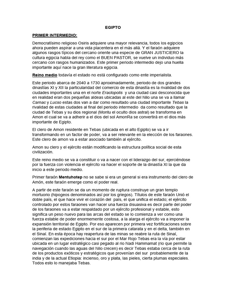 EGIPTO Periodo Intermedio | PDF | Antiguo Egipto | Nuevo reino de egipto