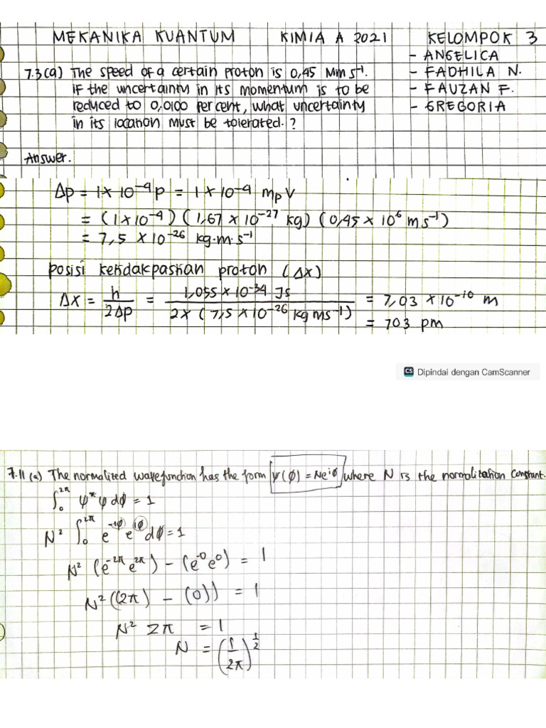 Kelompok 3 - Tugas Mekanika Kuantum | PDF