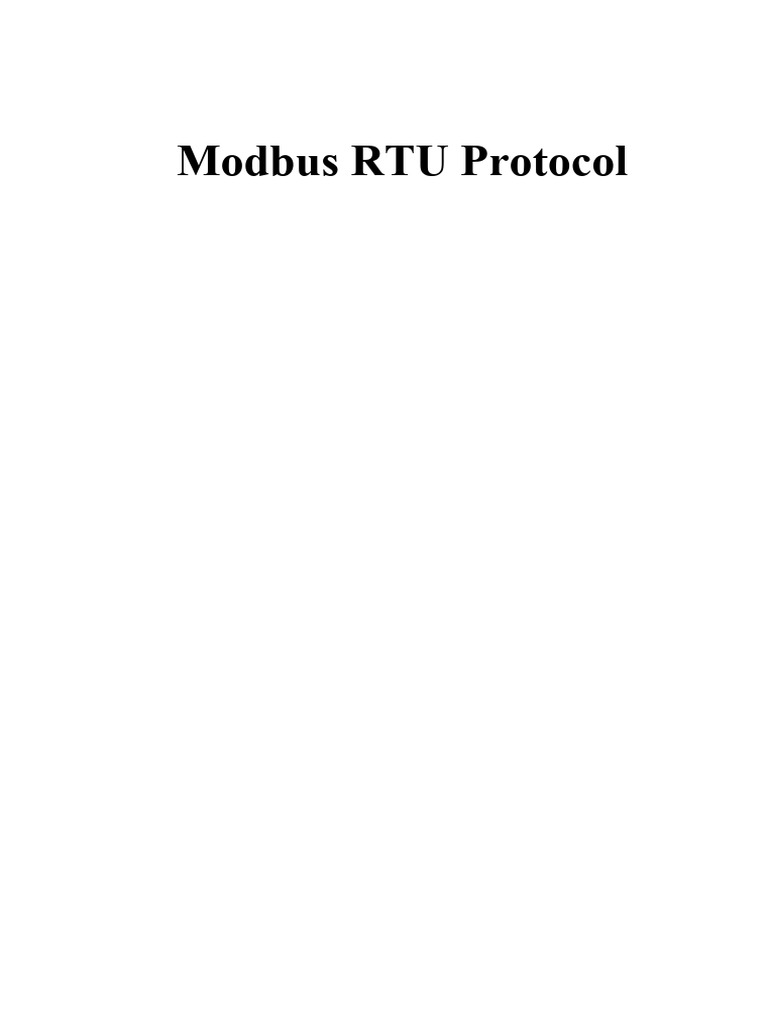 Modbus RTU Protocol Overview | PDF | Computing | Electrical Engineering