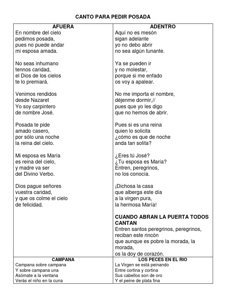 Canto posada | PDF | María, madre de Jesús