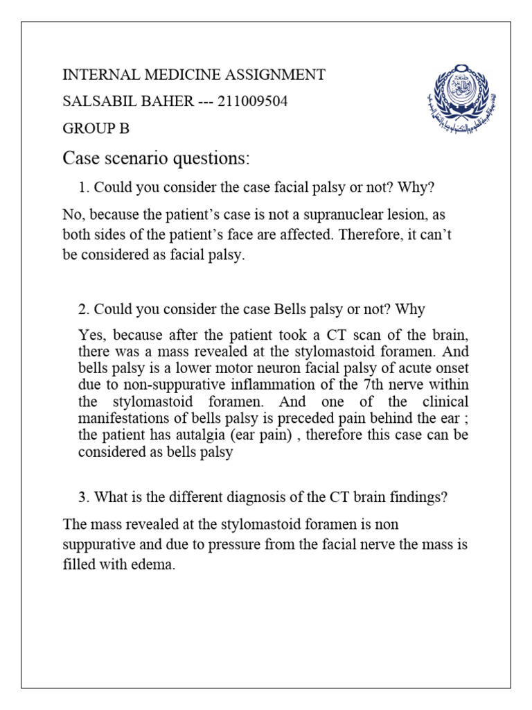 Internal Medicine Case Analysis | PDF