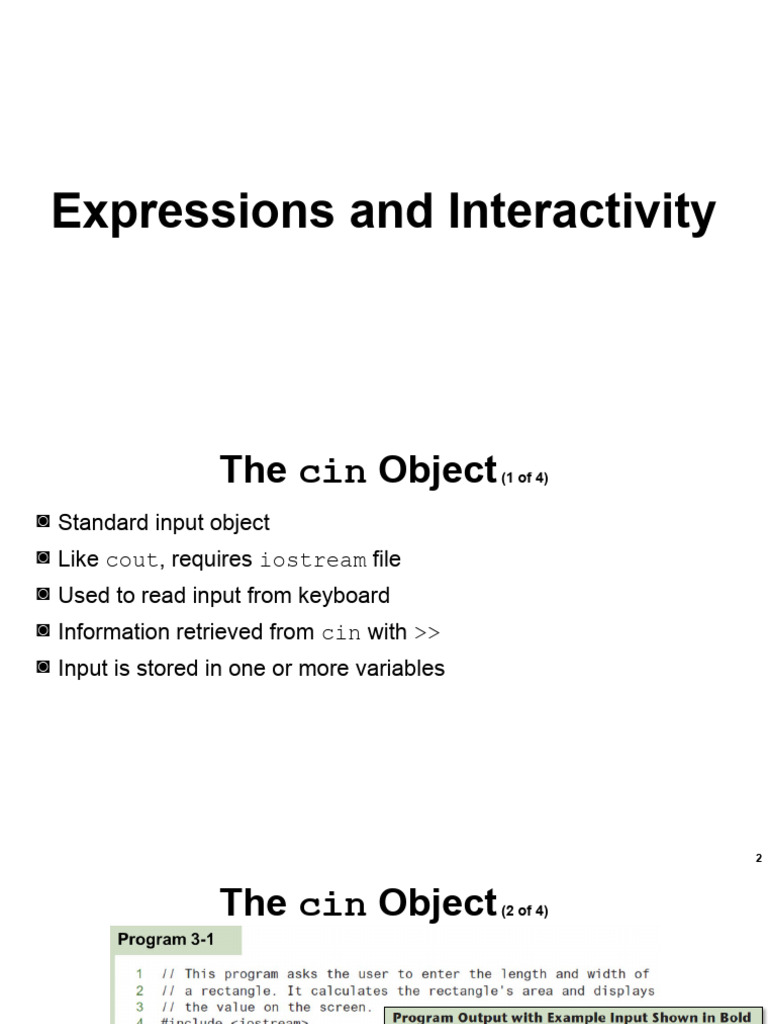 03 Expressions and Interactivity | PDF | Integer (Computer Science) | Computer Program