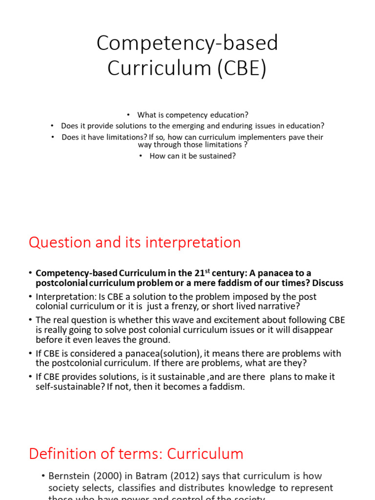 Competency-Based Curriculum Insights | PDF | Curriculum | Learning