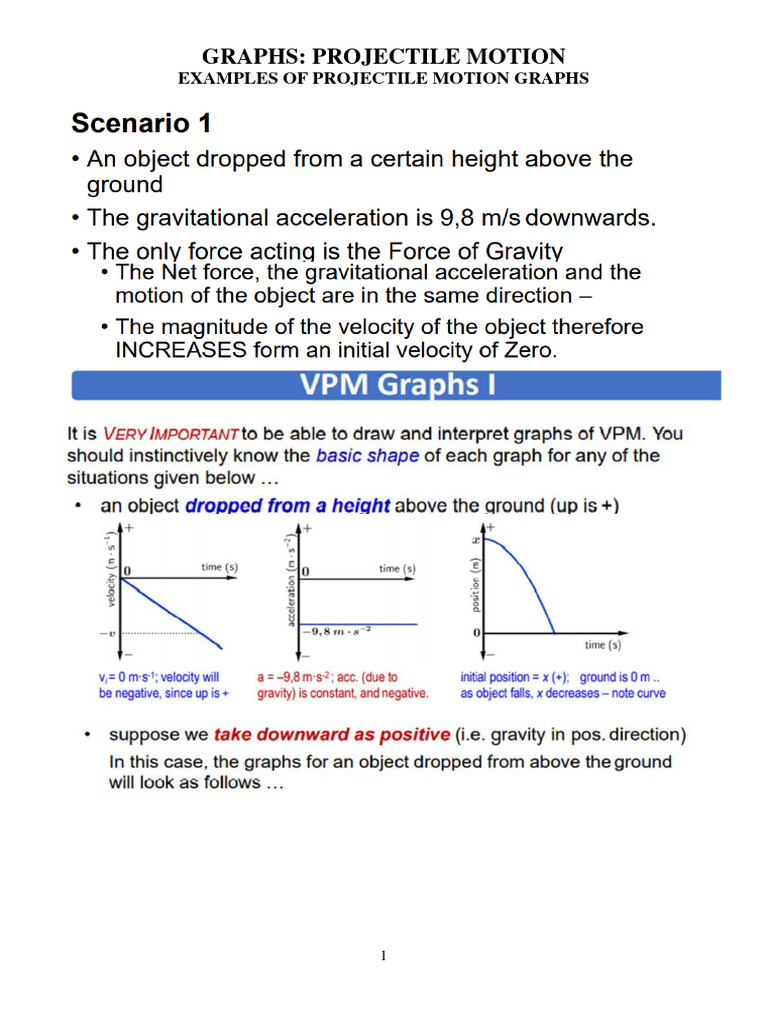 Projectile Motion Graphs and Examples | PDF | Projectiles | Acceleration