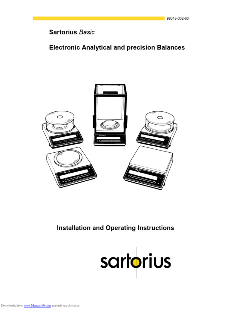 Sartorius Electronic Analytical and Precision Balances: Basic | PDF ...