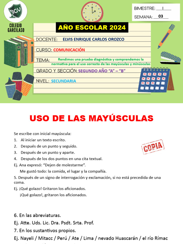 2 Ano Uso de Las Mayusculas y Minusculas | PDF | Caso de carta