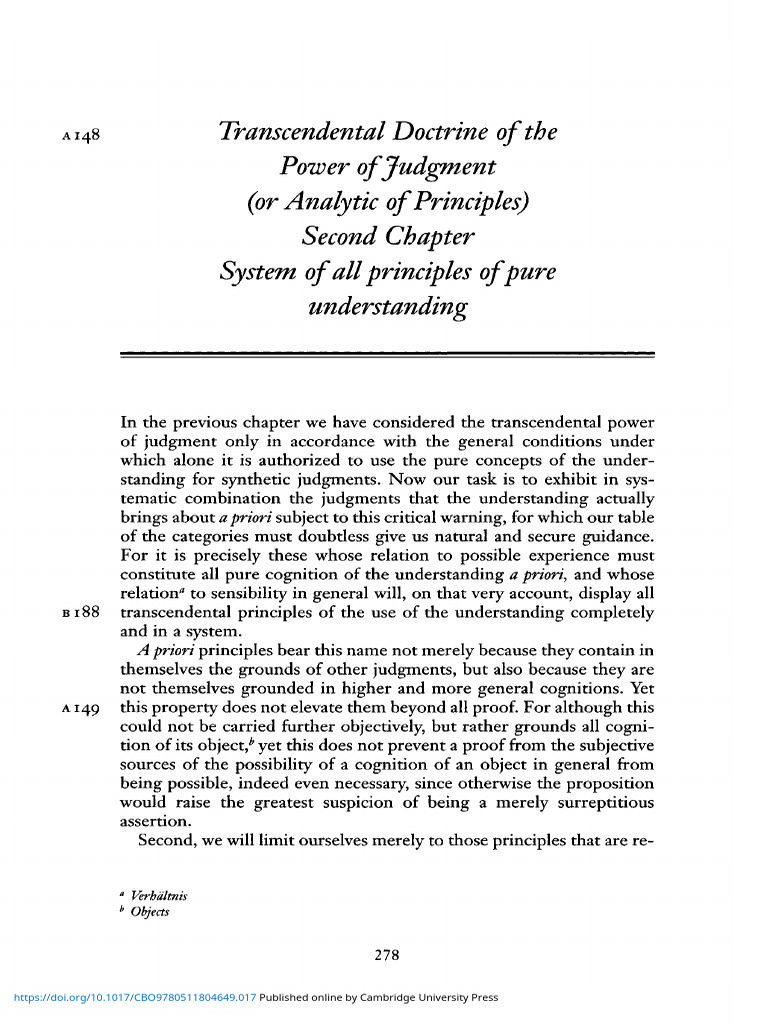system_of_all_principles_of_pure_understanding | PDF | A Priori And A ...
