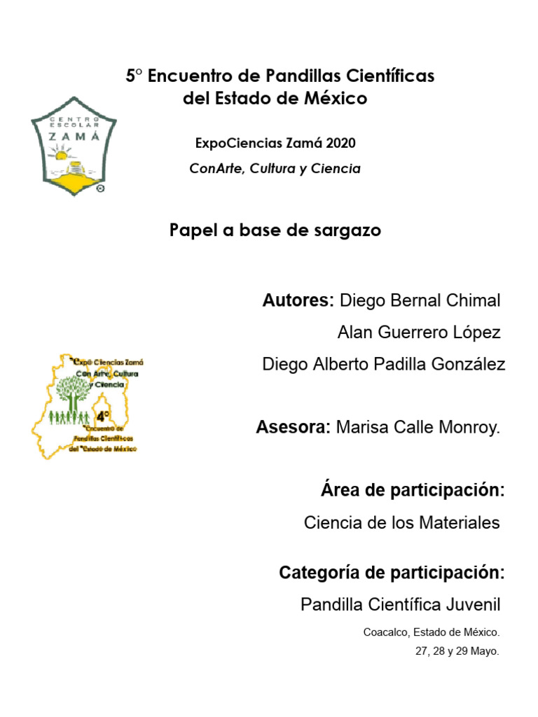 Papel A Base de Sargazo. | PDF | Papel | Mar