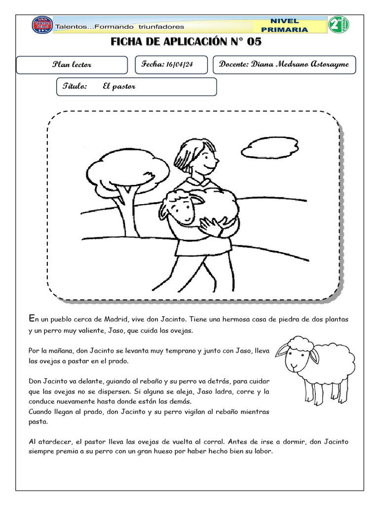 SEMANA 7 FICHA PLAN LECTOR 16 -04-2024 | PDF | Oveja