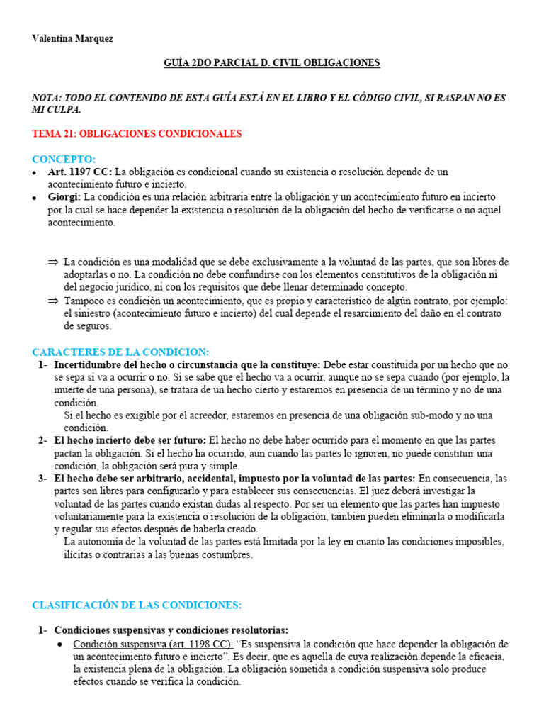 Guía de Obligaciones Condicionales | PDF | Pagos | Estatuto de limitaciones